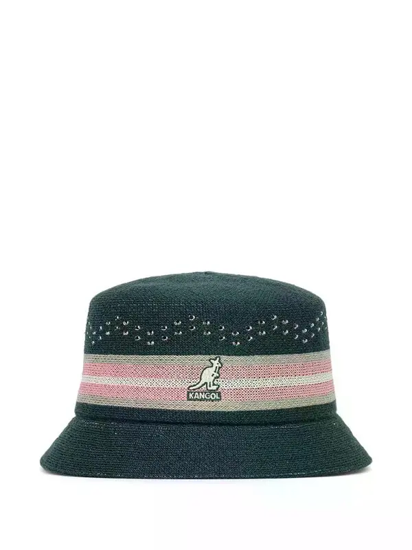 KANGOL Embellished Striped Bucket Hat
