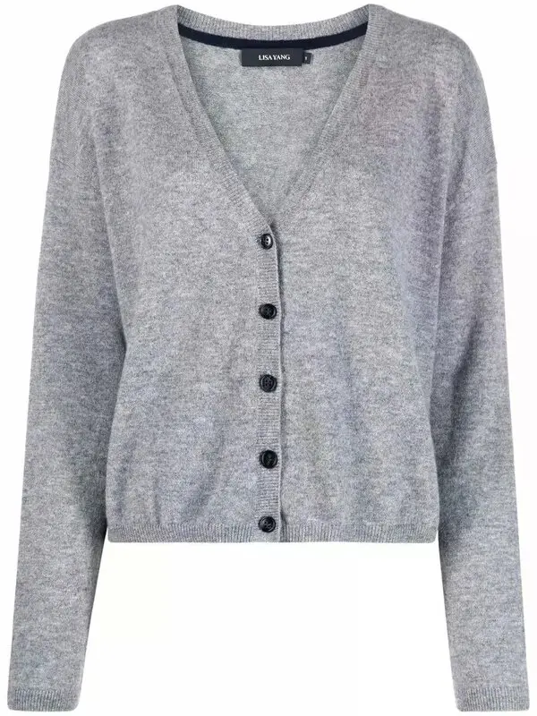 LISA YANG V-neck Cashmere Cardigan - Grey