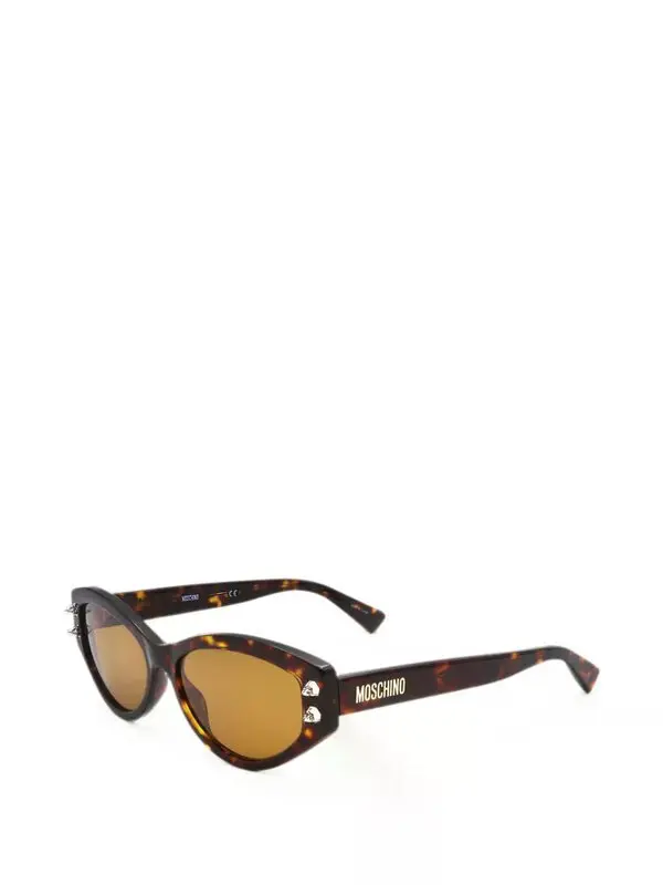 Moschino Stud-embellished Cat-eye Frame Sunglasses - Brown