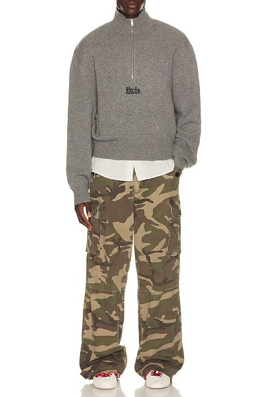 Rhude Quarter Zip Knit Top