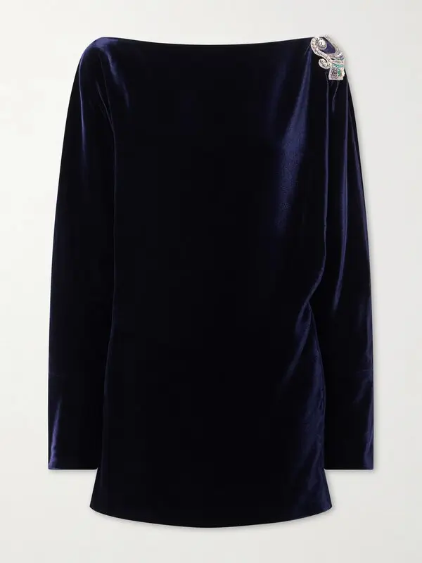 Versace Embellished Velvet Mini Dress