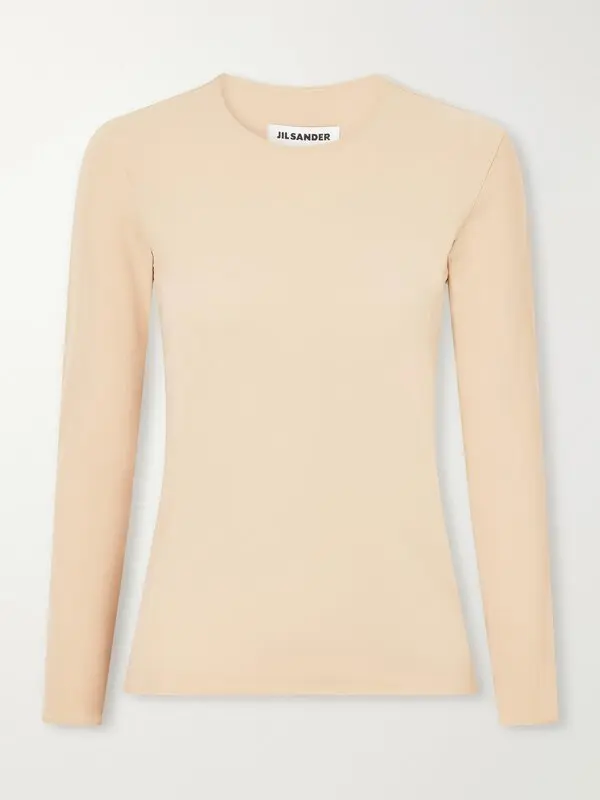 JIL SANDER Stretch T-shirt - Neutrals