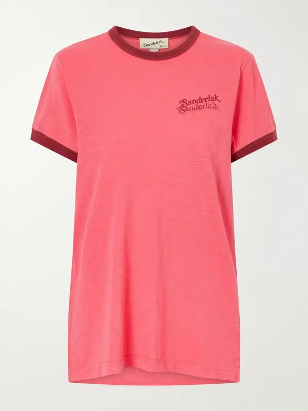 SANDERLAK Cotton-jersey Ringer T-shirt