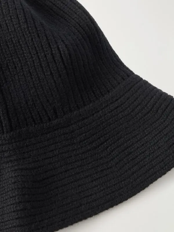 Nour Hammour Bruno Ribbed Merino Wool And Cashmere-blend Bucket Hat - Black