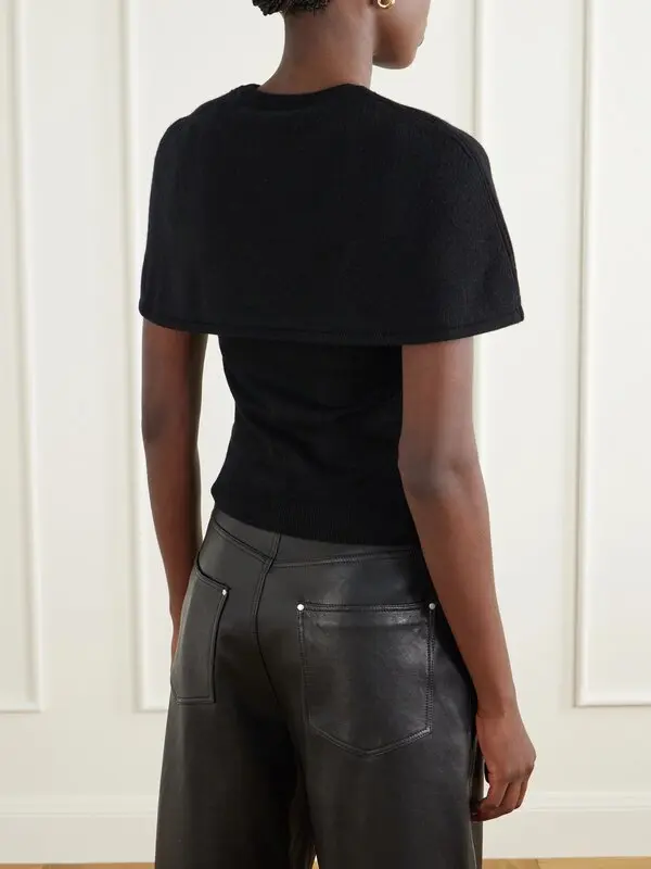 Simkhai Yuki Cape-effect Cashmere Top