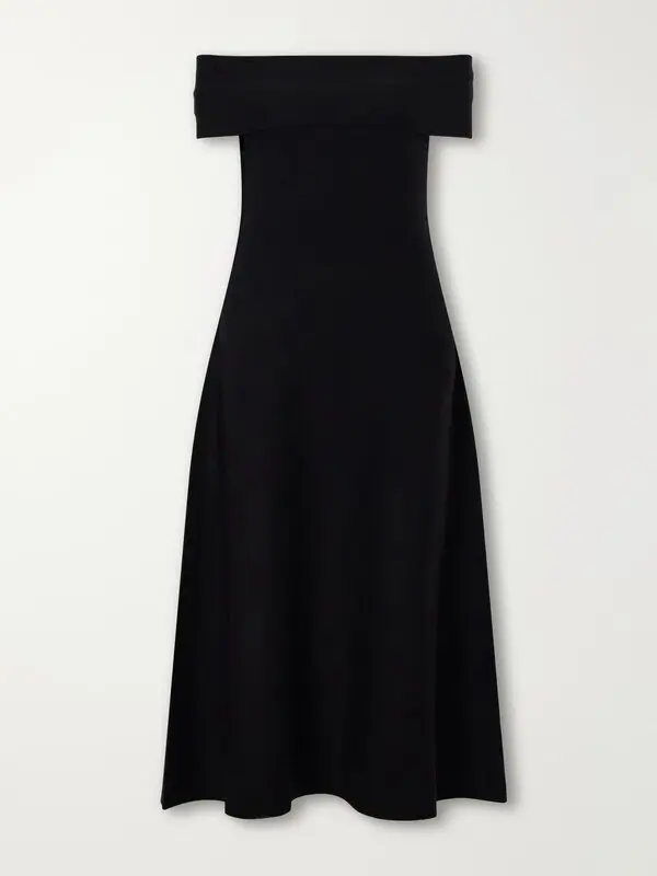 Simkhai Camilla Wool Off-the-shoulder Midi Dress
