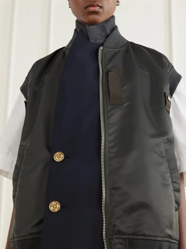 Sacai Button-embellished Twill Vest