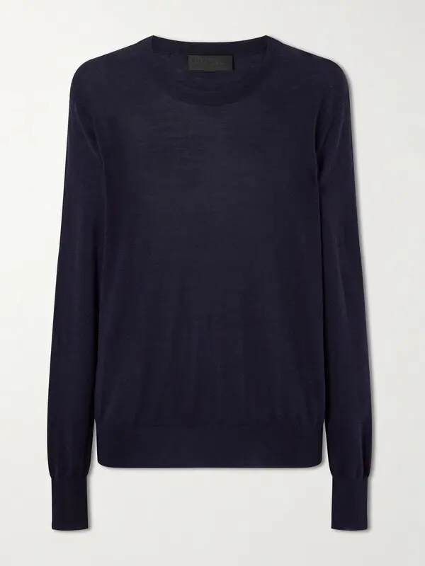 NILI LOTAN Verit Cashmere And Silk-blend Sweater - Blue