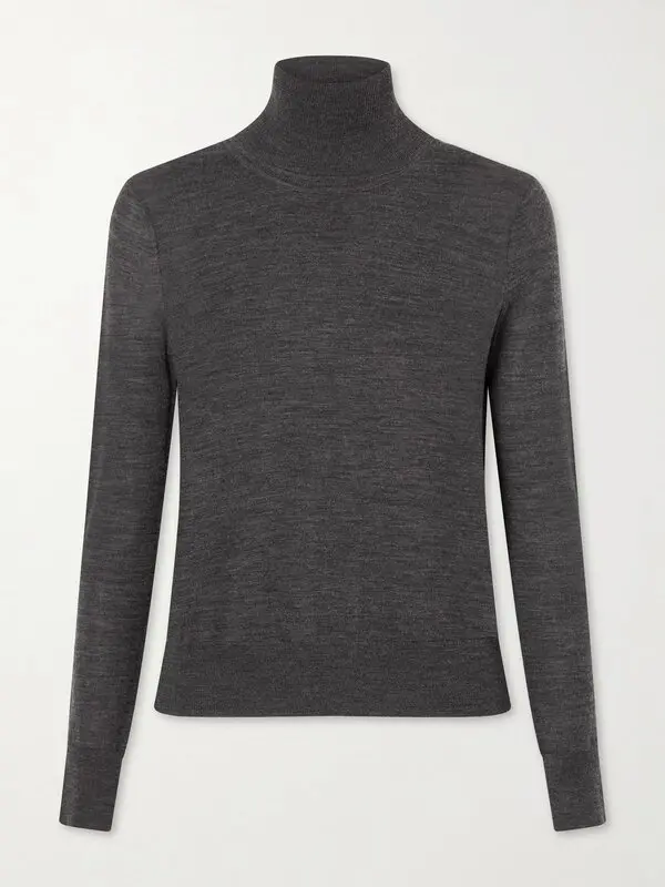 NILI LOTAN Larking Cashmere Turtleneck Sweater - Gray