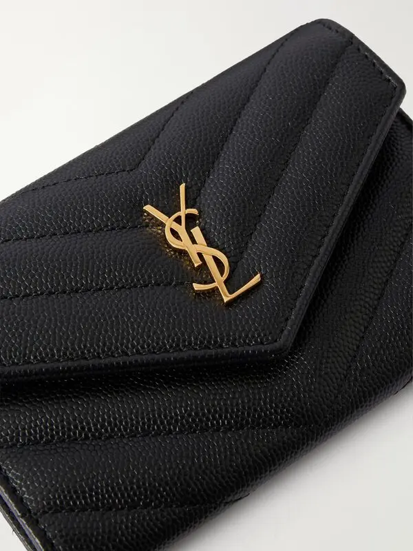 Saint Laurent Cassandre Metalassé Leather Wallet