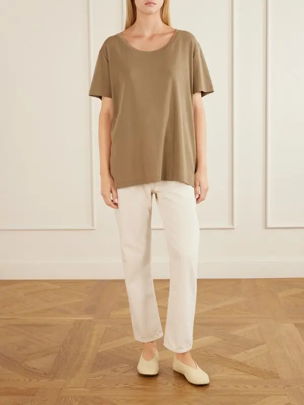 THE ROW Dera Cotton And Cashmere-blend Jersey T-shirt