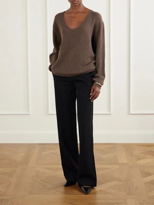 THE ROW Phef Cotton And Cashmere-blend Sweater