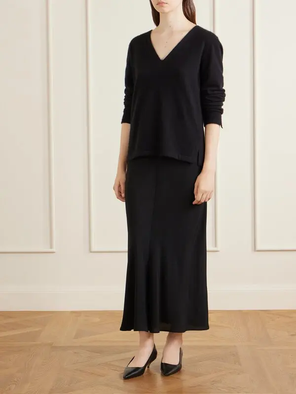 THE ROW Bakura Silk Crepe De Chine Midi Skirt