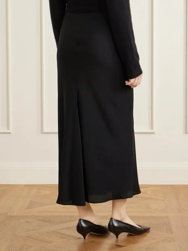 THE ROW Bakura Silk Crepe De Chine Midi Skirt