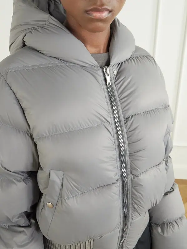 Rick Owens Cinched Hooded Cropped Shell Jacket