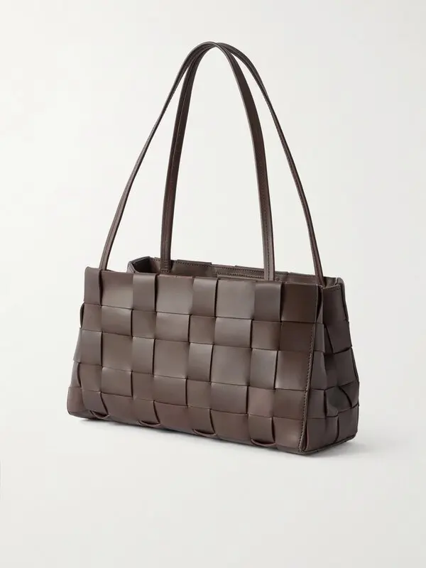ST. AGNI Woven Leather Shoulder Bag