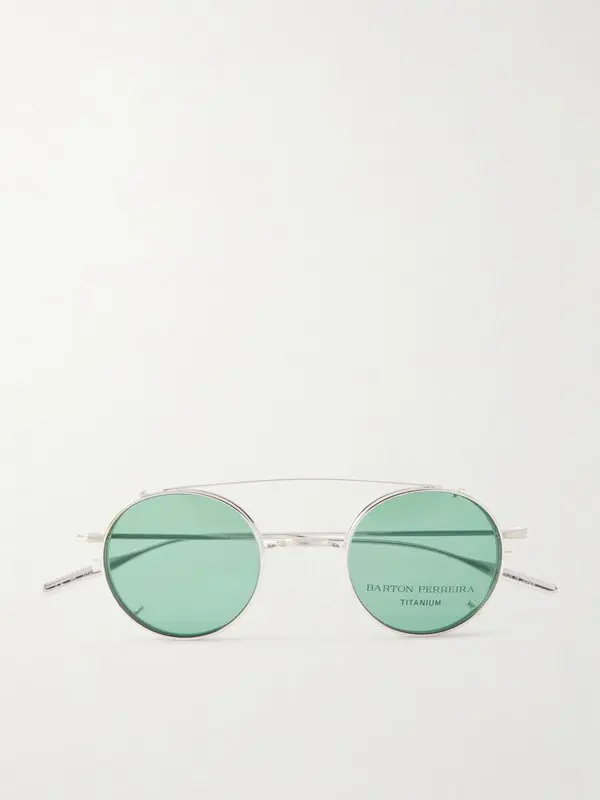 Barton Perreira Imagine Round-frame Sunglasses - Silver