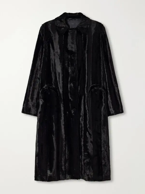 BLAZÉ MILANO Woolly Velvet Coat - Black