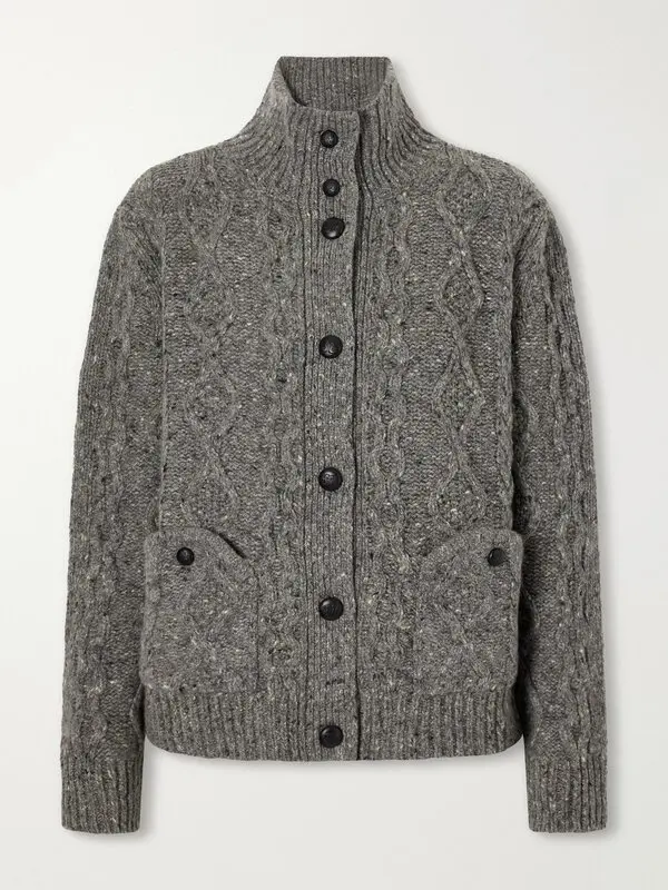 BLAZÉ MILANO Elfe Joni Cable-knit Wool-blend Cardigan