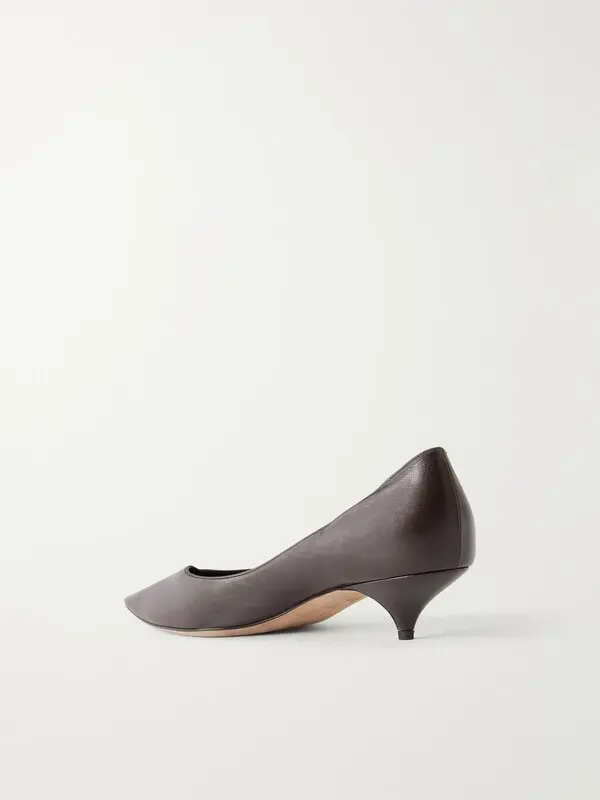THE ROW Liisa Kitten Three Leather Pumps