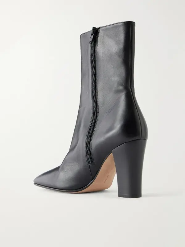 THE ROW Cindy Leather Ankle Boots