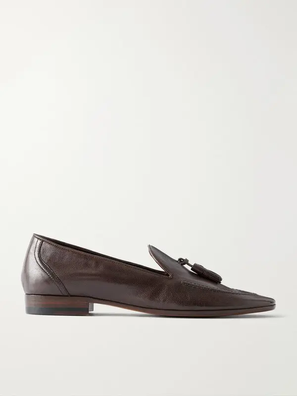 THE ROW Caden Tasseled Leather Loafers - Brown