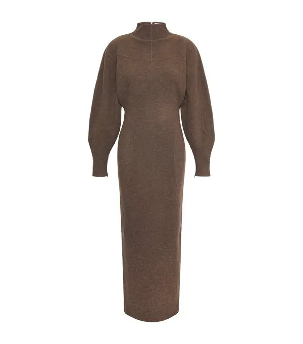 Max Mara Wool-blend High-neck Maxi Dress