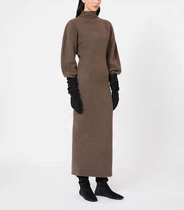 Max Mara Wool-blend High-neck Maxi Dress