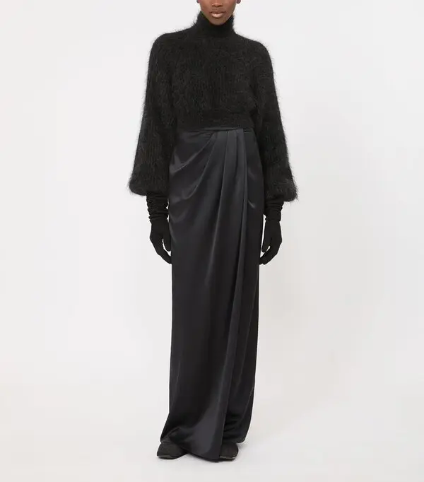 Max Mara Silk Gathered Maxi Skirt