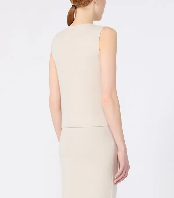 Max Mara Virgin Wool-cashmere Knitted Sleeveless Top