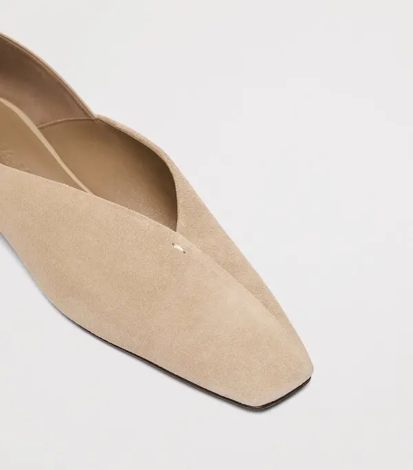 Max Mara Suede Leather-trim Ballet Flats