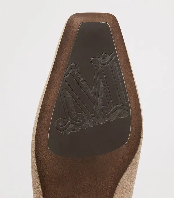 Max Mara Suede Leather-trim Ballet Flats