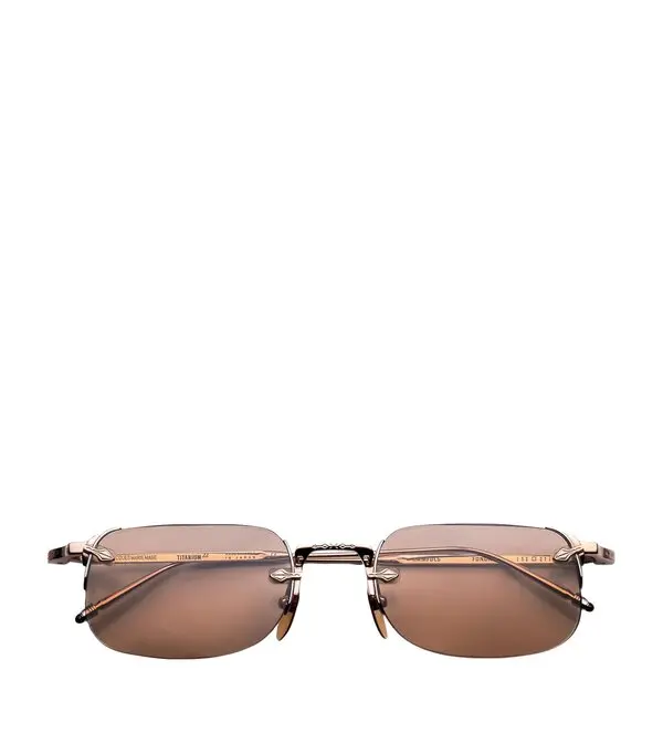JACQUES MARIE MAGE Titanium Fonda Oval Sunglasses - Gold