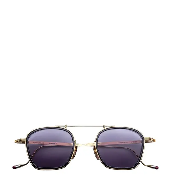 JACQUES MARIE MAGE Titanium Baudelaire Round Sunglasses