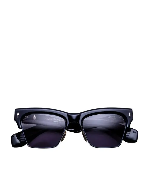 JACQUES MARIE MAGE Bugsy Square Sunglasses - Red