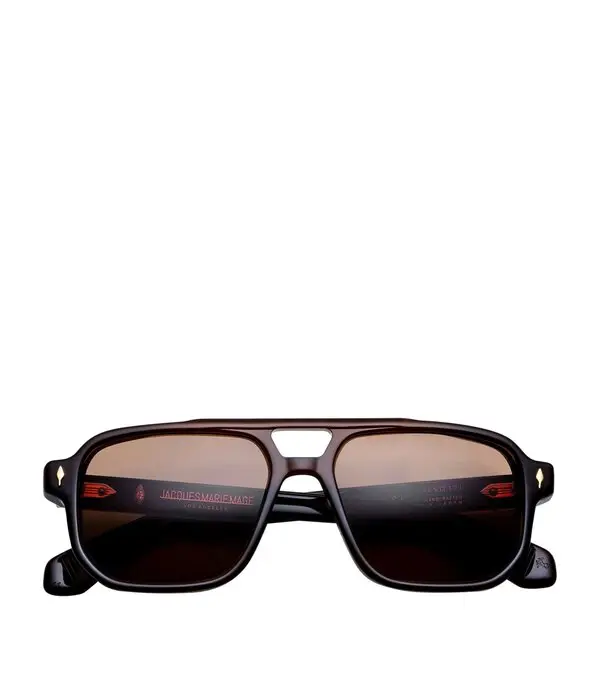 JACQUES MARIE MAGE Evans Aviator Sunglasses - Brown