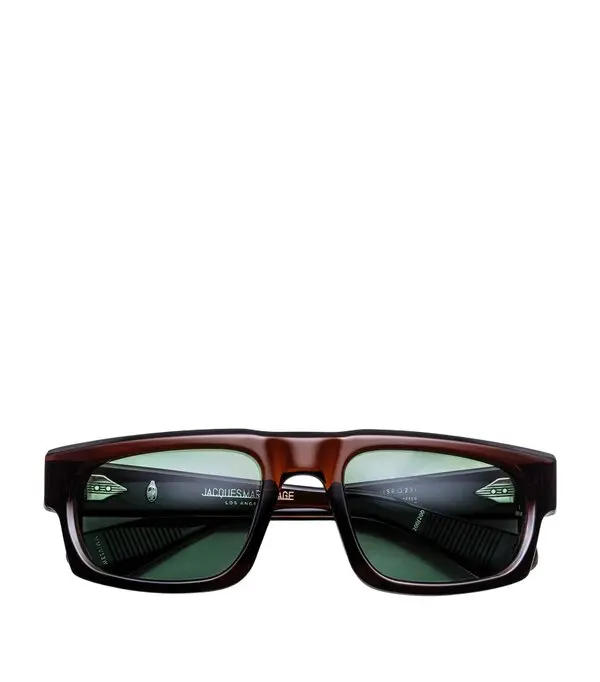 JACQUES MARIE MAGE Louisville Rectangular Sunglasses - Brown