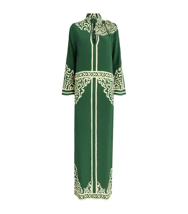 Johanna Ortiz Silk Windborne Tunic Maxi Dress - Green