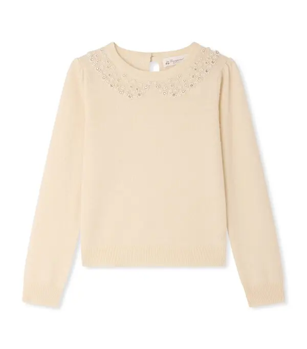 Bonpoint Cashmere Embellished Sweater - White
