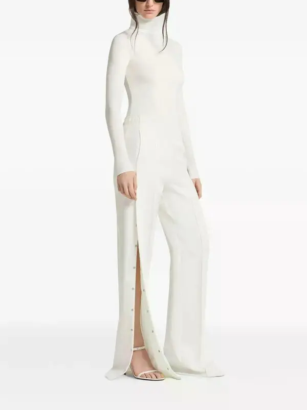 COURREGES Wide Leg Snap-button Twill Trousers