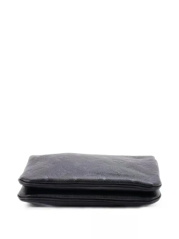 LOUIS VUITTON Double Zip Pochette Monogram Empreinte Leather Clutch Bag
