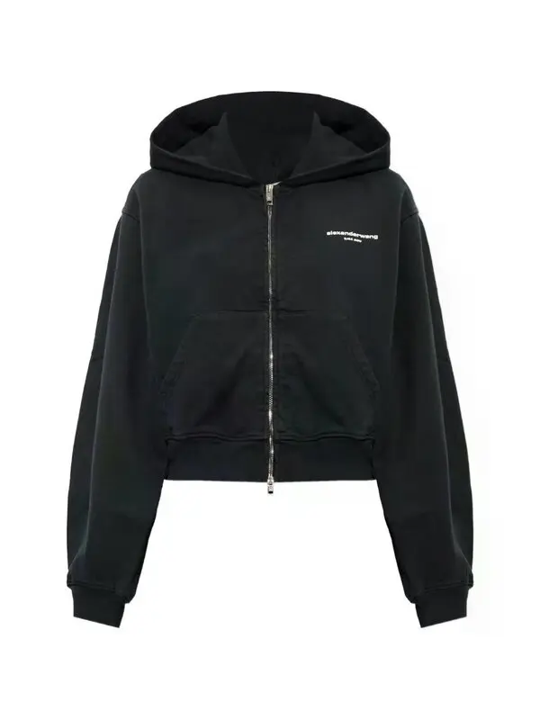 Alexander Wang Logo-print Zip-up Hoodie