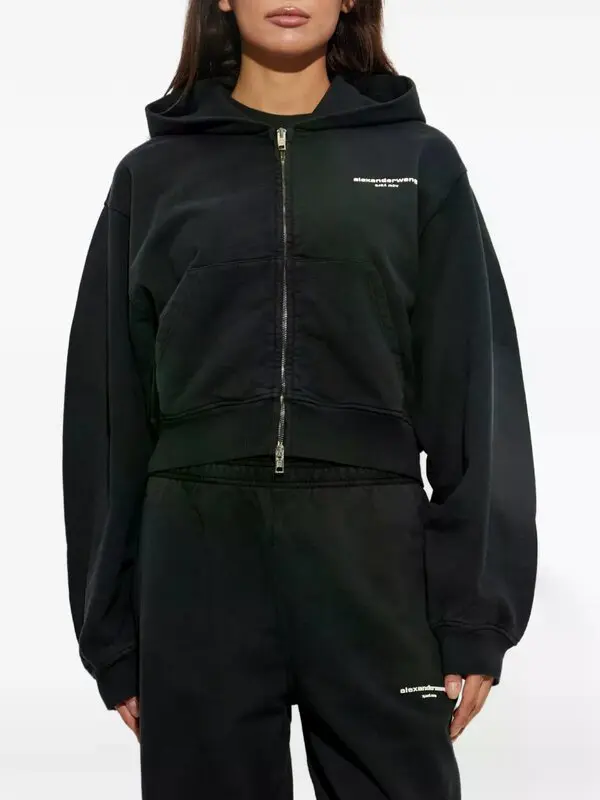 Alexander Wang Logo-print Zip-up Hoodie