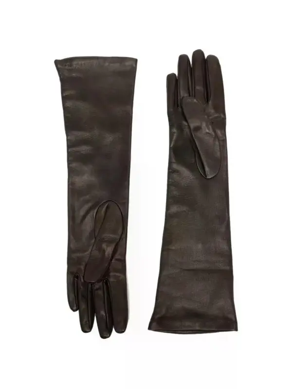 Max Mara Afidee Logo-plaque Leather Gloves