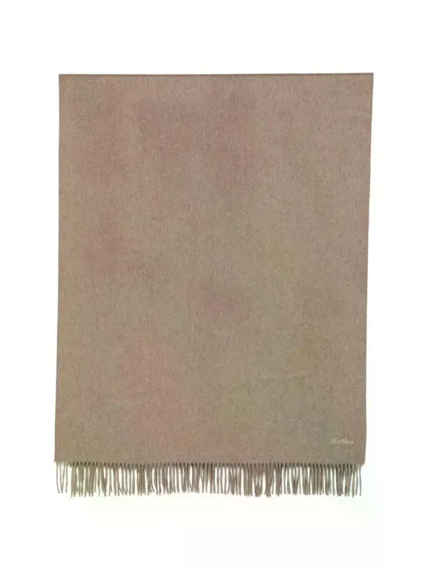 Max Mara Fringed Logo-embroidered Scarf