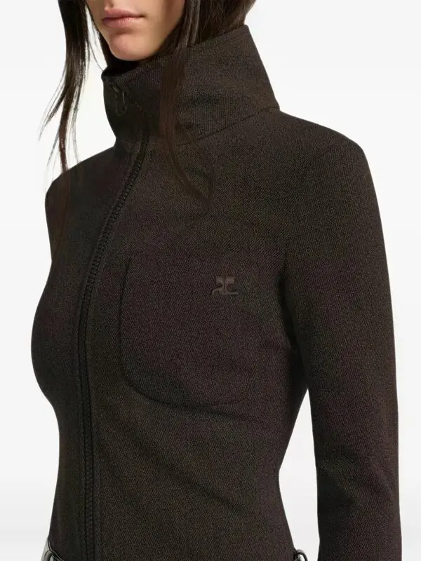COURREGES Zipped Heather Twill Cardigan