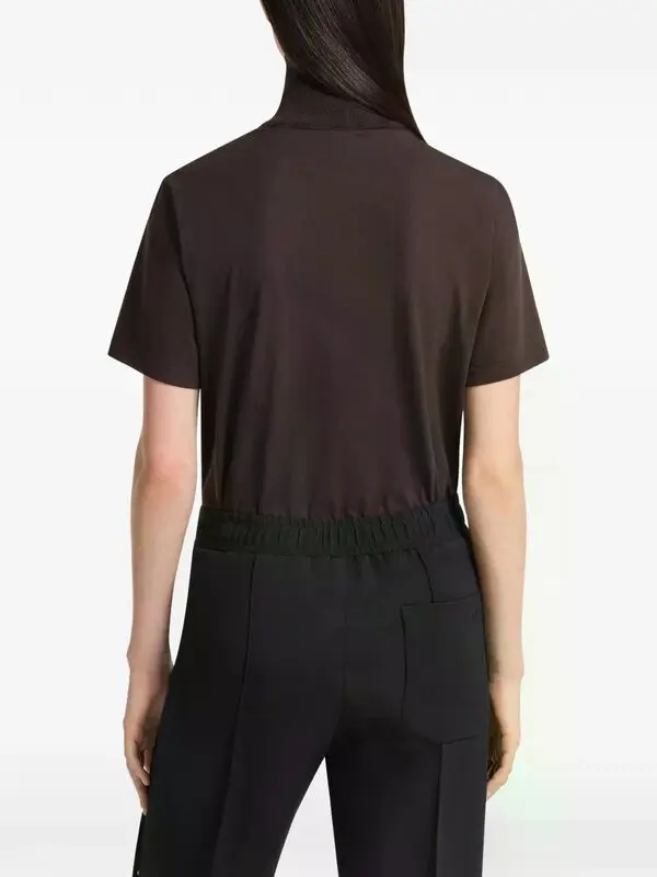 COURREGES Zip-neck Ribbed-collar T-shirt