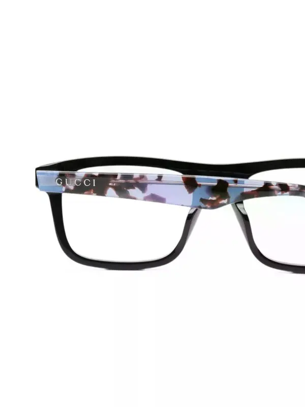 Gucci Tortoiseshell-effect Rectangle-frame Glasses