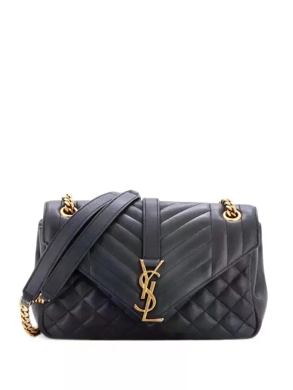 Saint Laurent Classic Monogram Envelope Satchel Mixed Matelasse Leather Medium Shoulder Bag