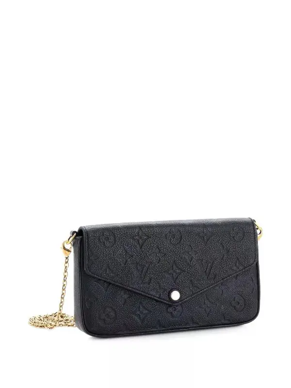 LOUIS VUITTON Felicie Pochette Monogram Empreinte Leather Crossbody Bag - Black
